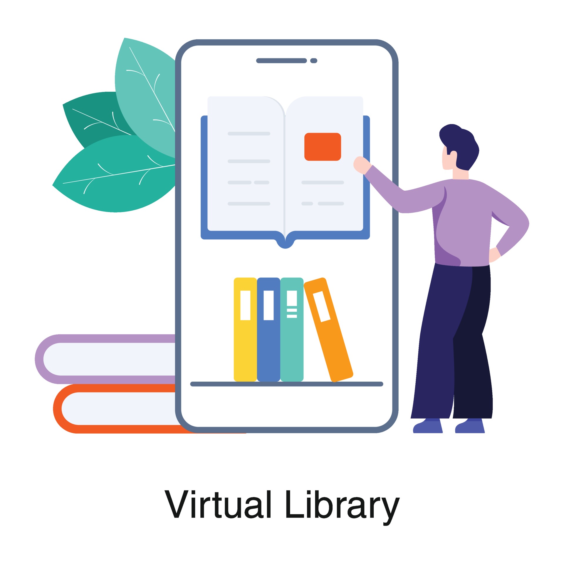 Virtual Library App Concept 2107760 Vector Art At Vecteezy