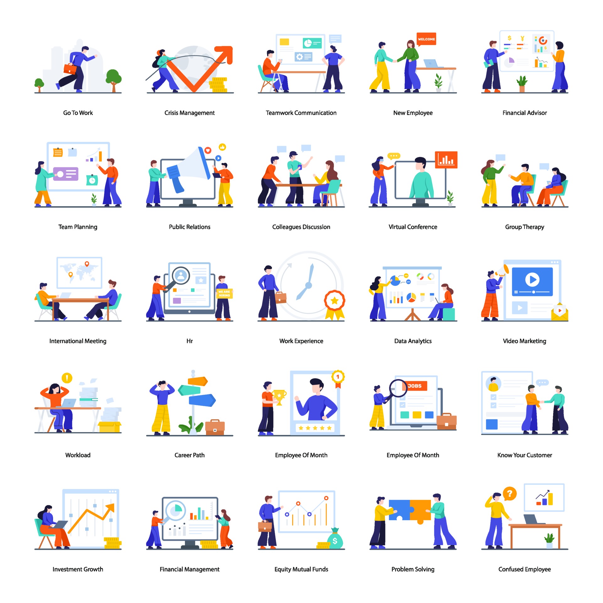 Teamwork and Team Building Concept Set 2107767 Vector Art at Vecteezy