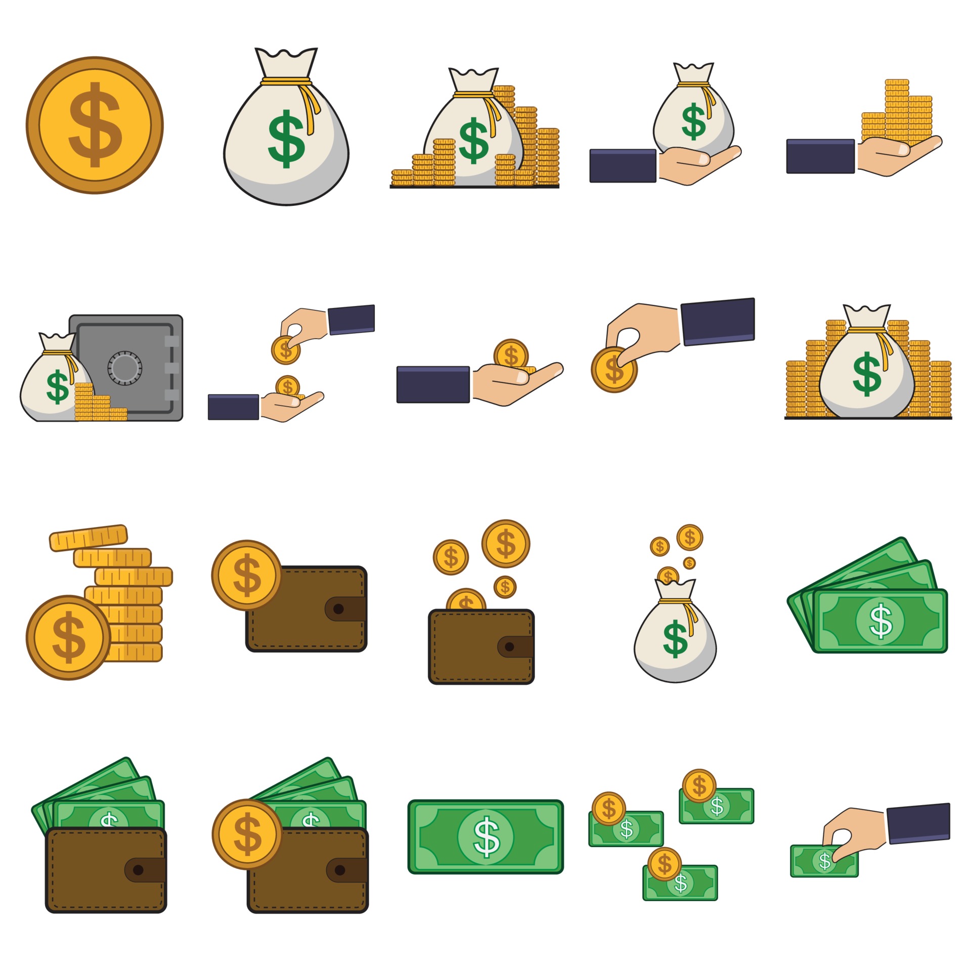 financial icon set template 2110603 Vector Art at Vecteezy