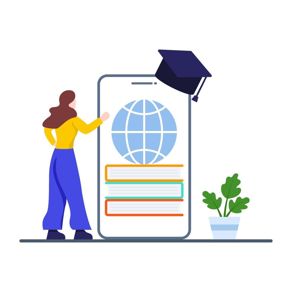 E-learning or Educational App Concept 2111087 Vector Art at Vecteezy