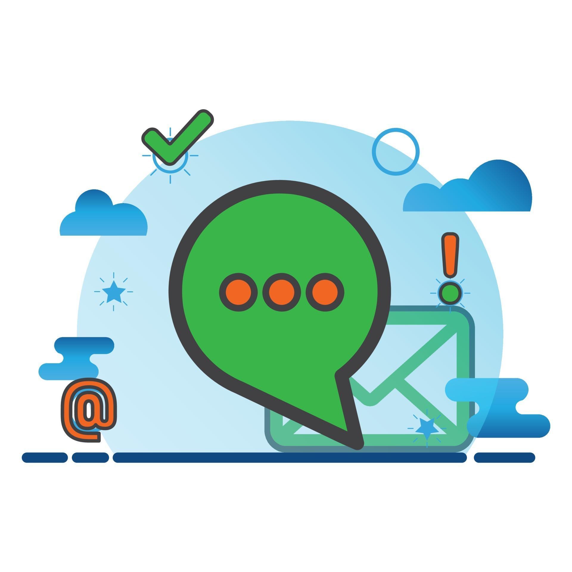 message illustration. Flat vector icon 2116093 Vector Art at Vecteezy