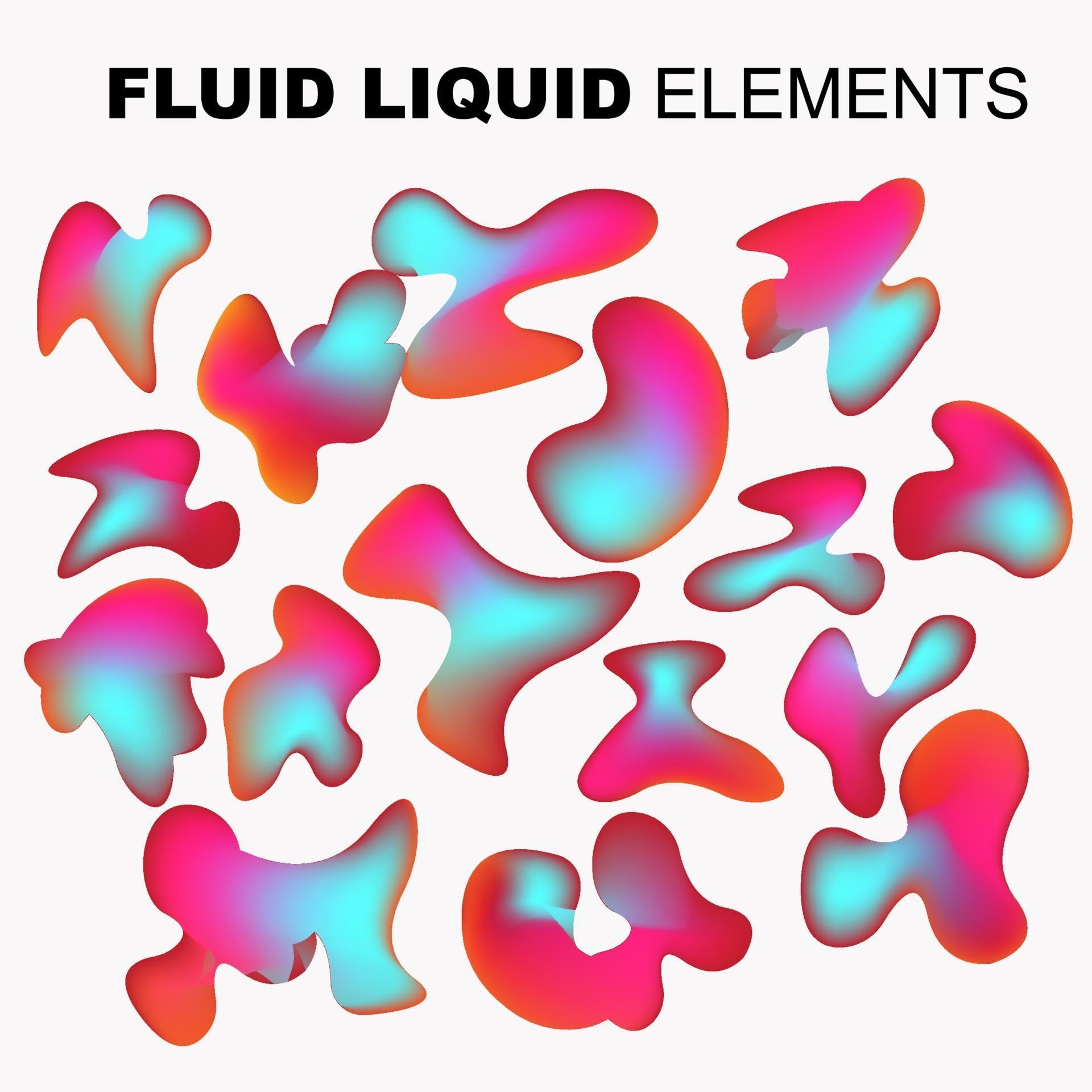 fluid shape vector set. gradient liquid with neon colors 2118007 Vector ...