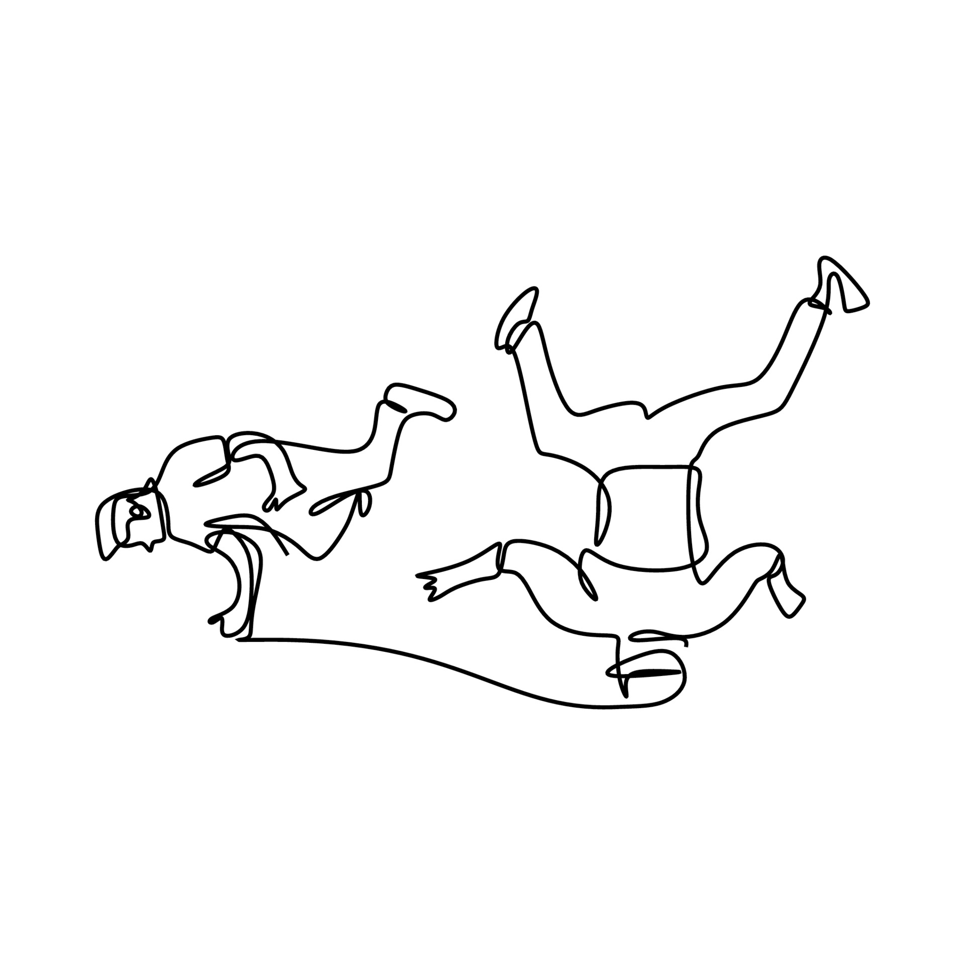 One continuous line drawing young modern street dancer man performing ...