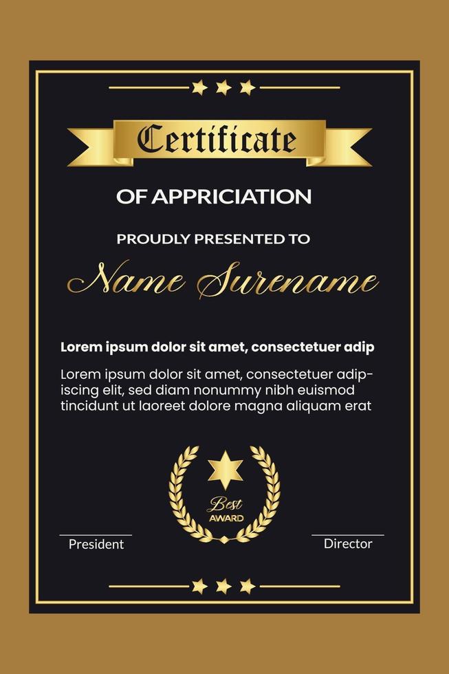 Professional certificate design for best employee award template ... Professional certificate design for best employee award template ...