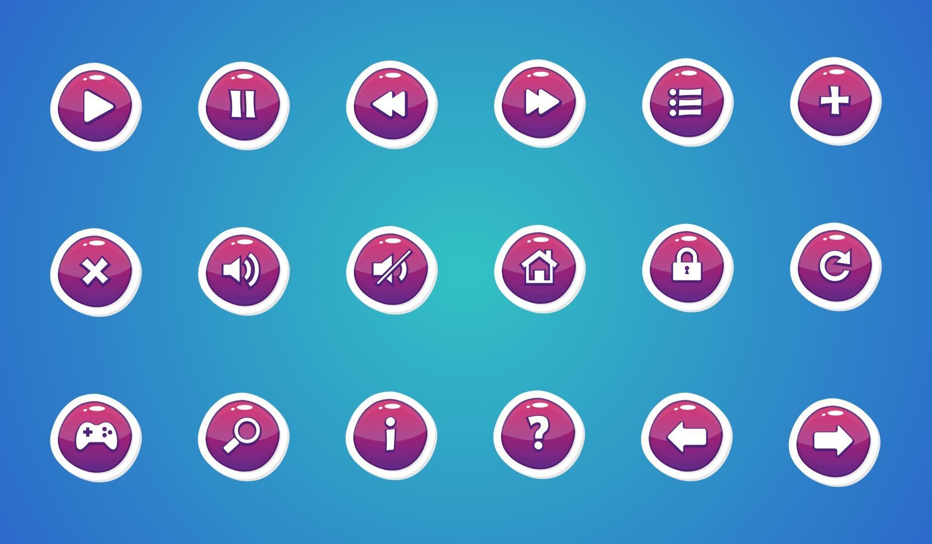 user interface button set, game design element 2127592 Vector Art at ...