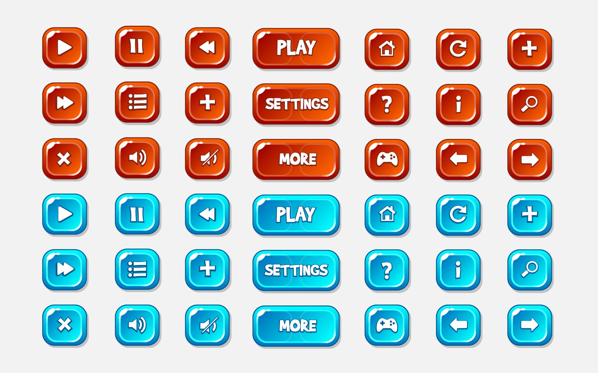 conjunto de botones de interfaz de usuario 2127599 Vector en Vecteezy