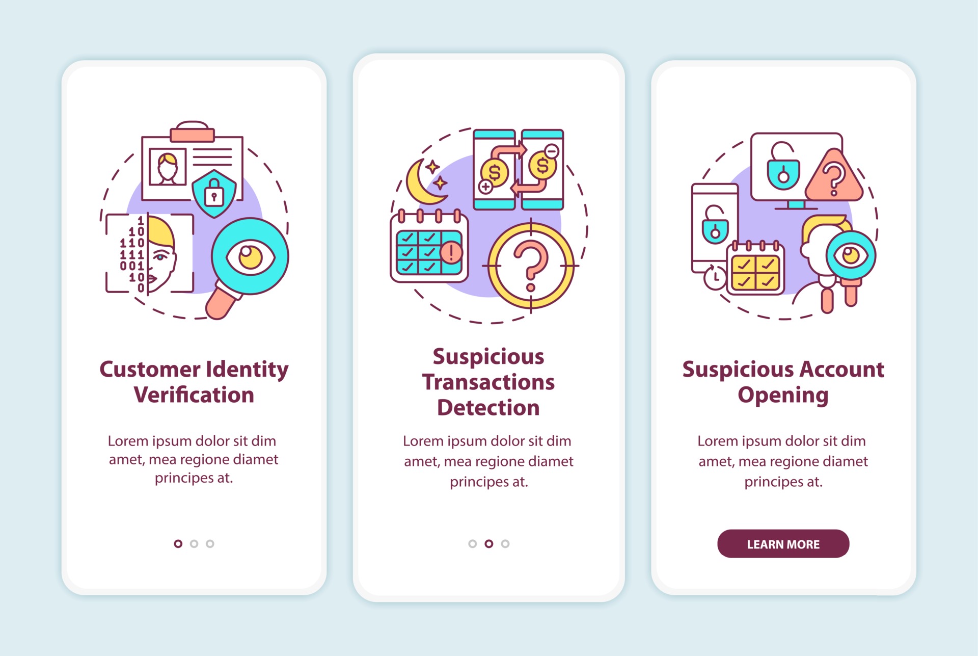 Banking Security Measures Onboarding Mobile App Page Screen With Concepts 2127757 Vector Art At