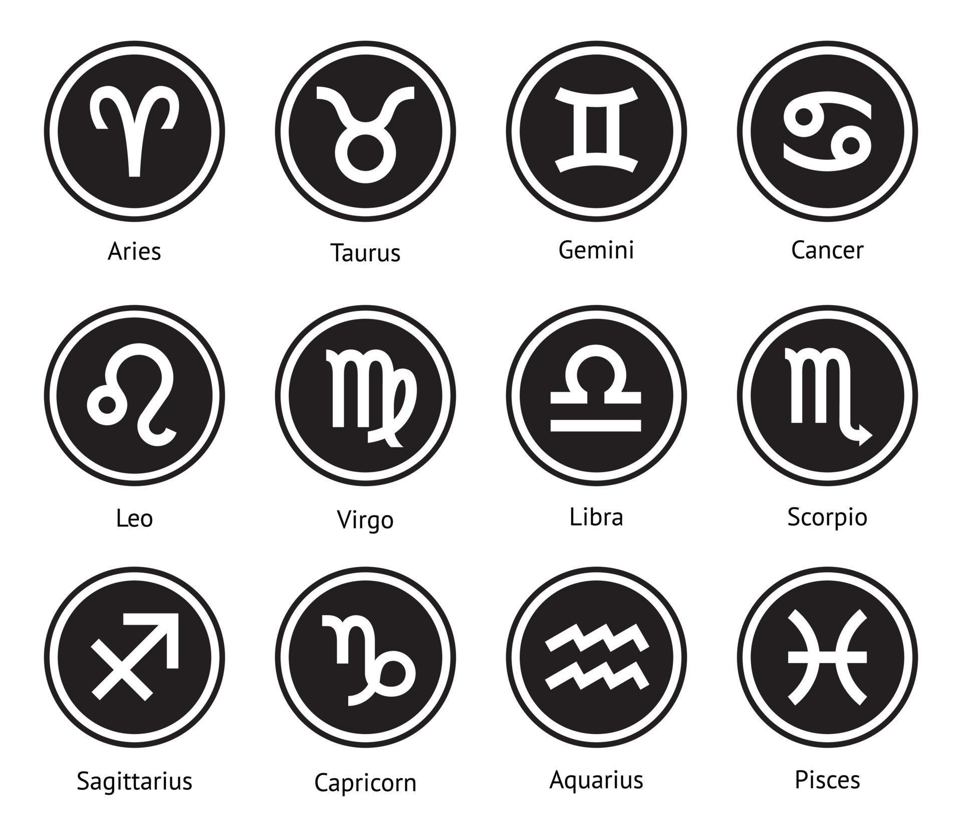 Zodiac Sign Icons 2128379 Vector Art At Vecteezy