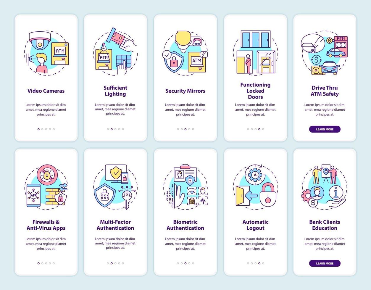 Banking Security Onboarding Mobile App Page Screen With Concepts Set 2128490 Vector Art At Vecteezy