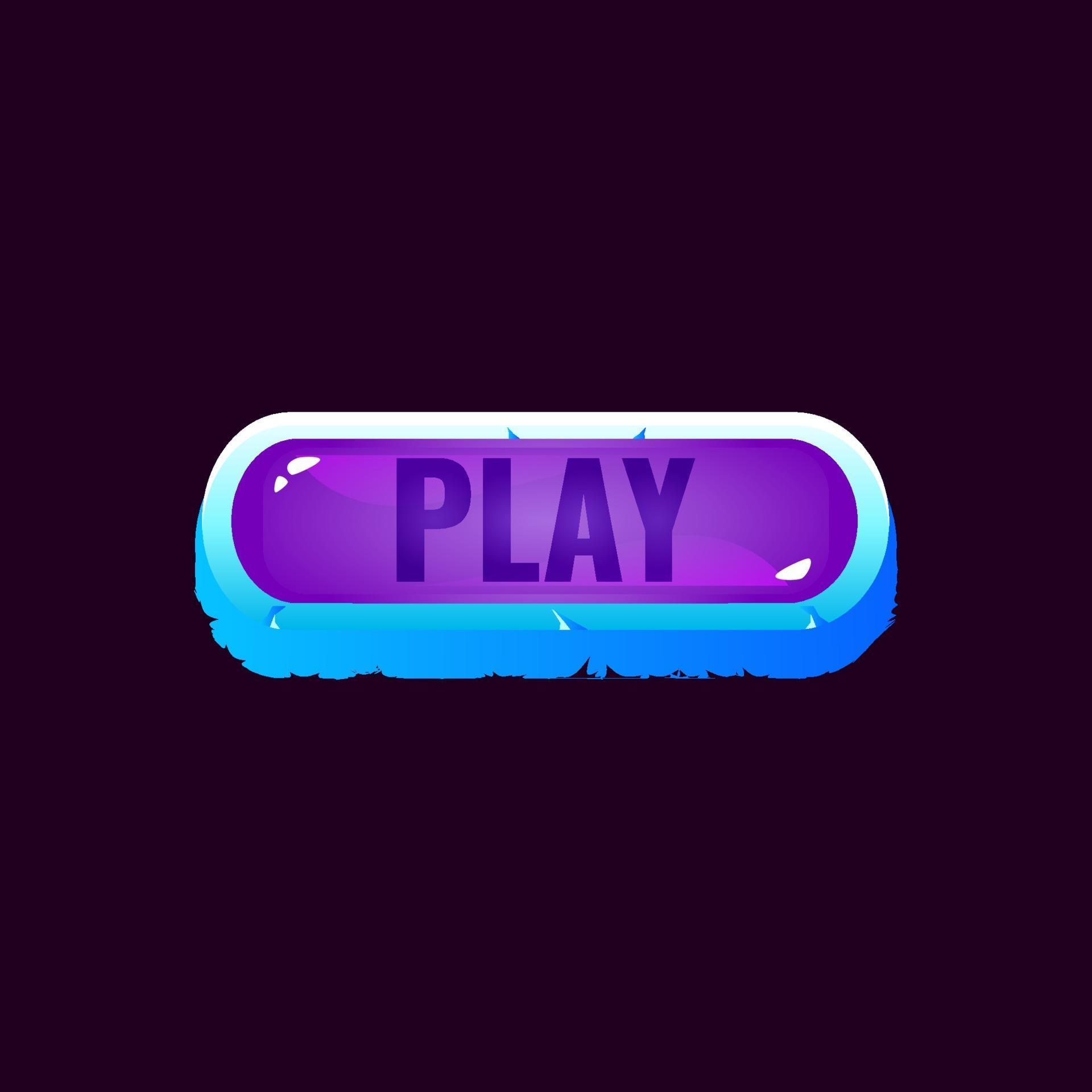 game ui rounded jelly play button with ice winter border for gui asset ...