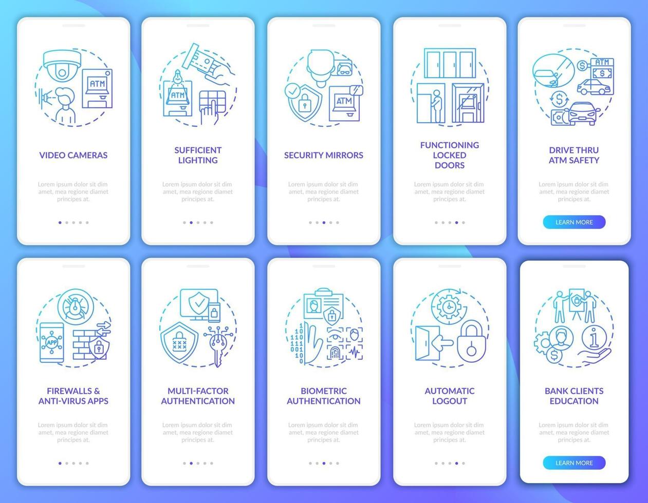 Banking Security Onboarding Mobile App Page Screen With Concepts Set 2130168 Vector Art At Vecteezy