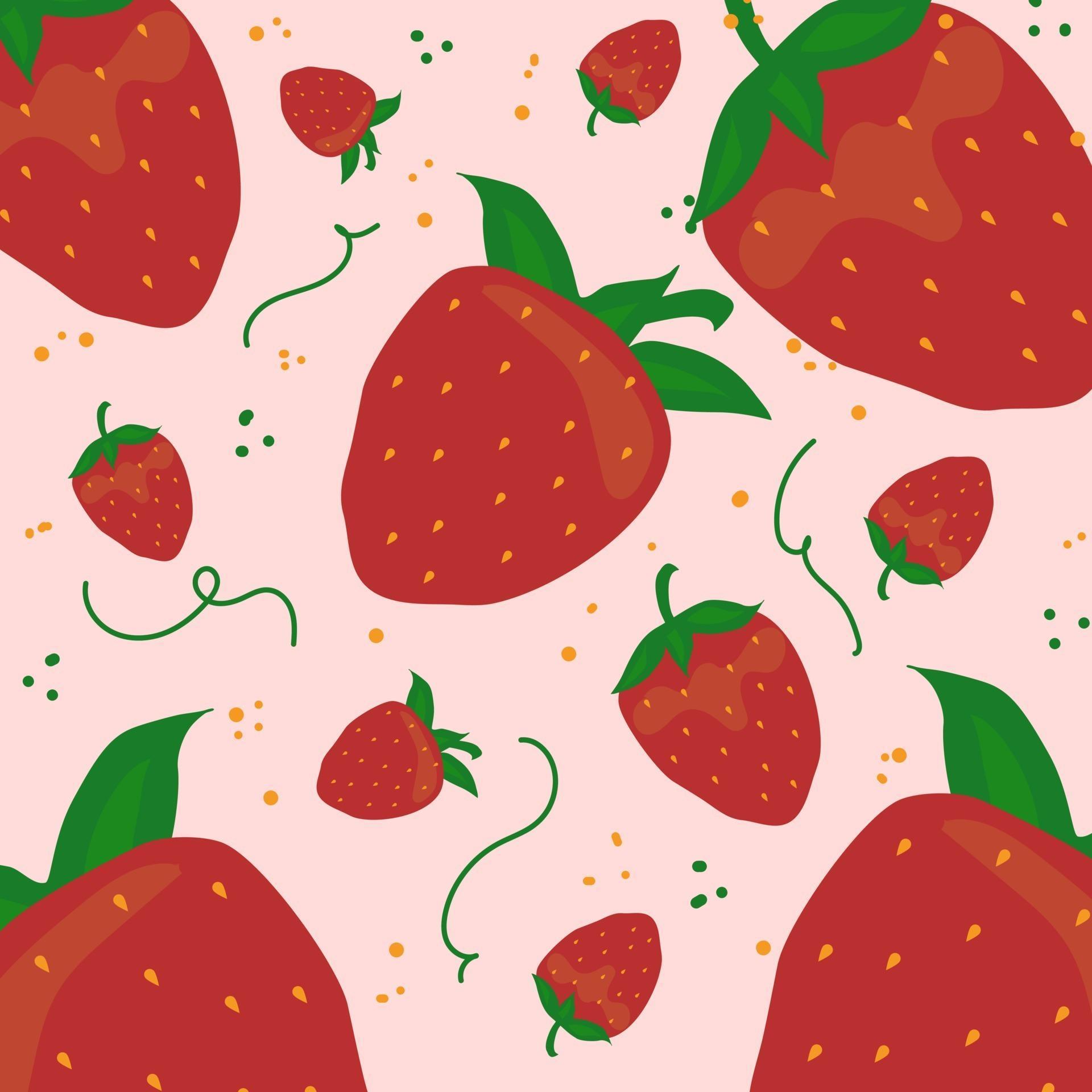 Strawberry Pattern Vector 2130245 Vector Art at Vecteezy