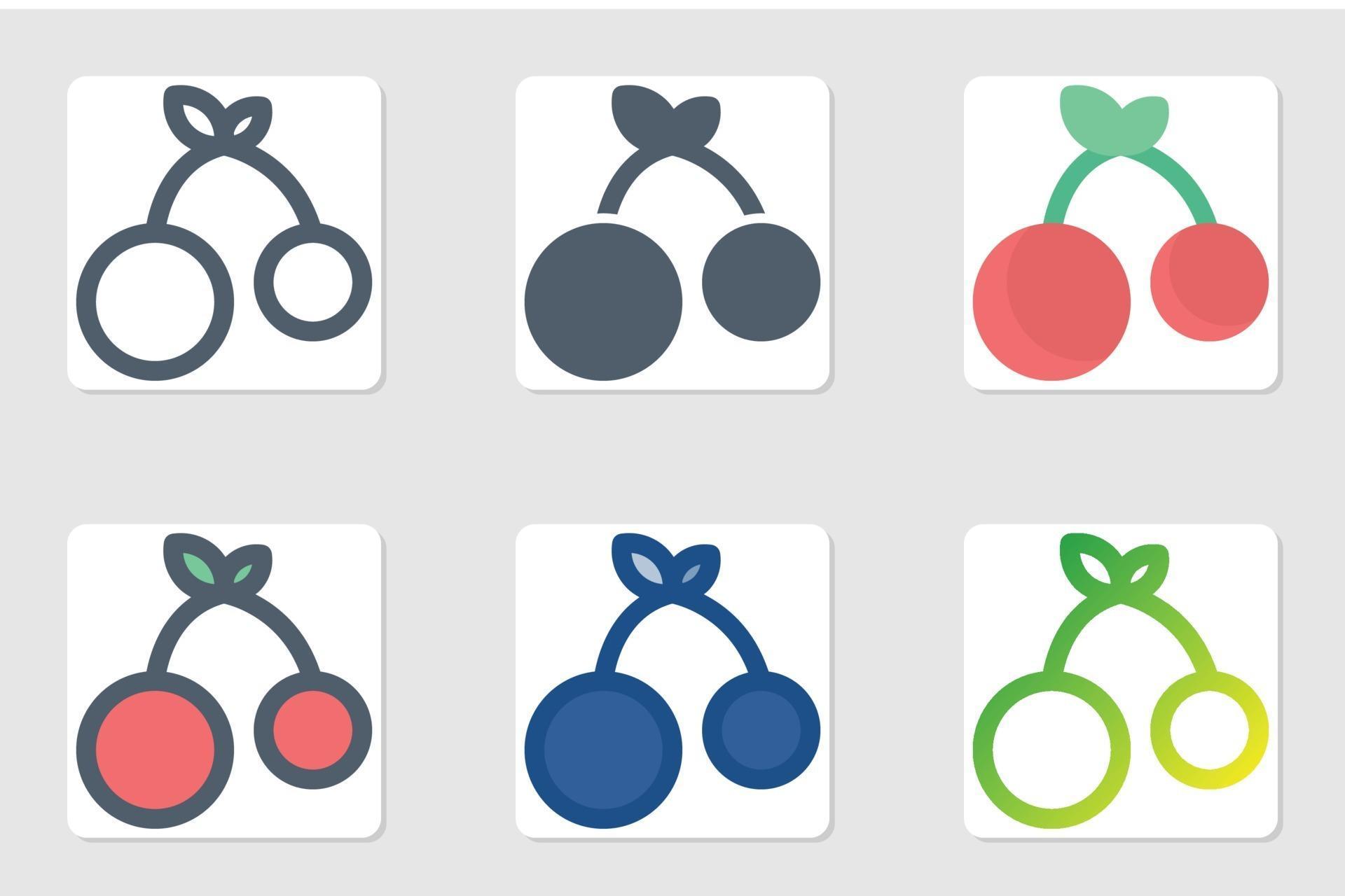 Cherry Icon Set 2134649 Vector Art At Vecteezy
