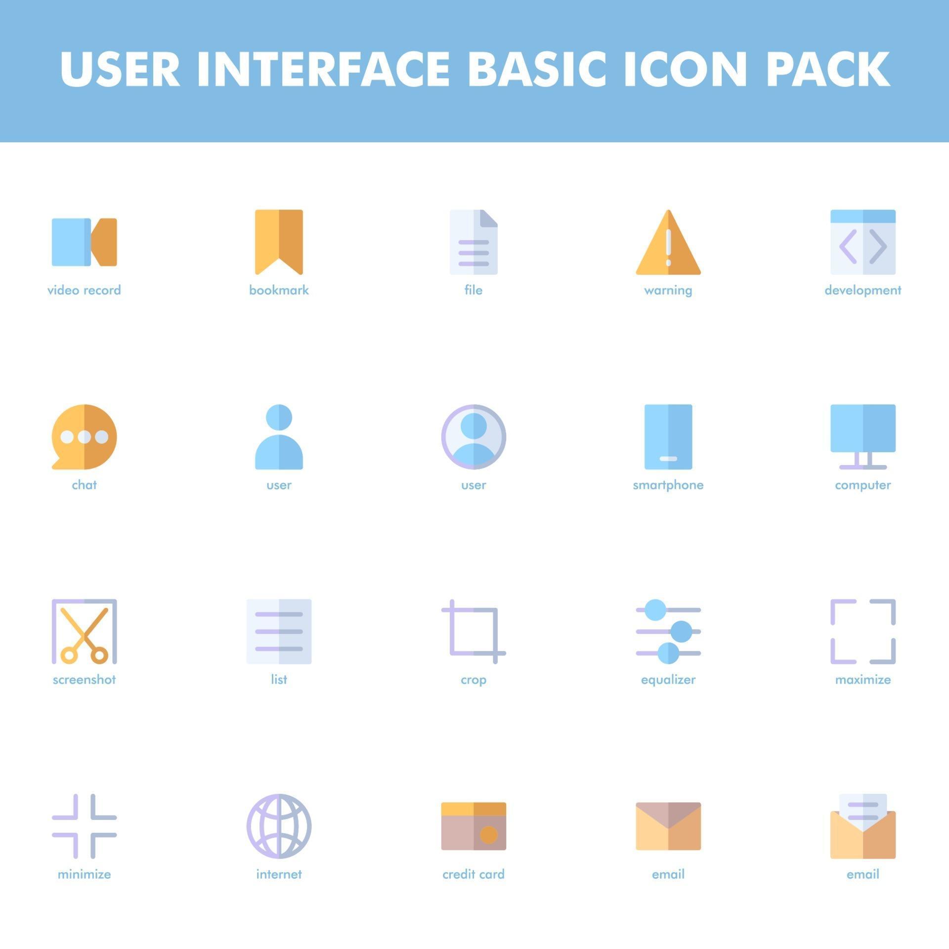 User interface icon pack isolated on white background. for your web ...