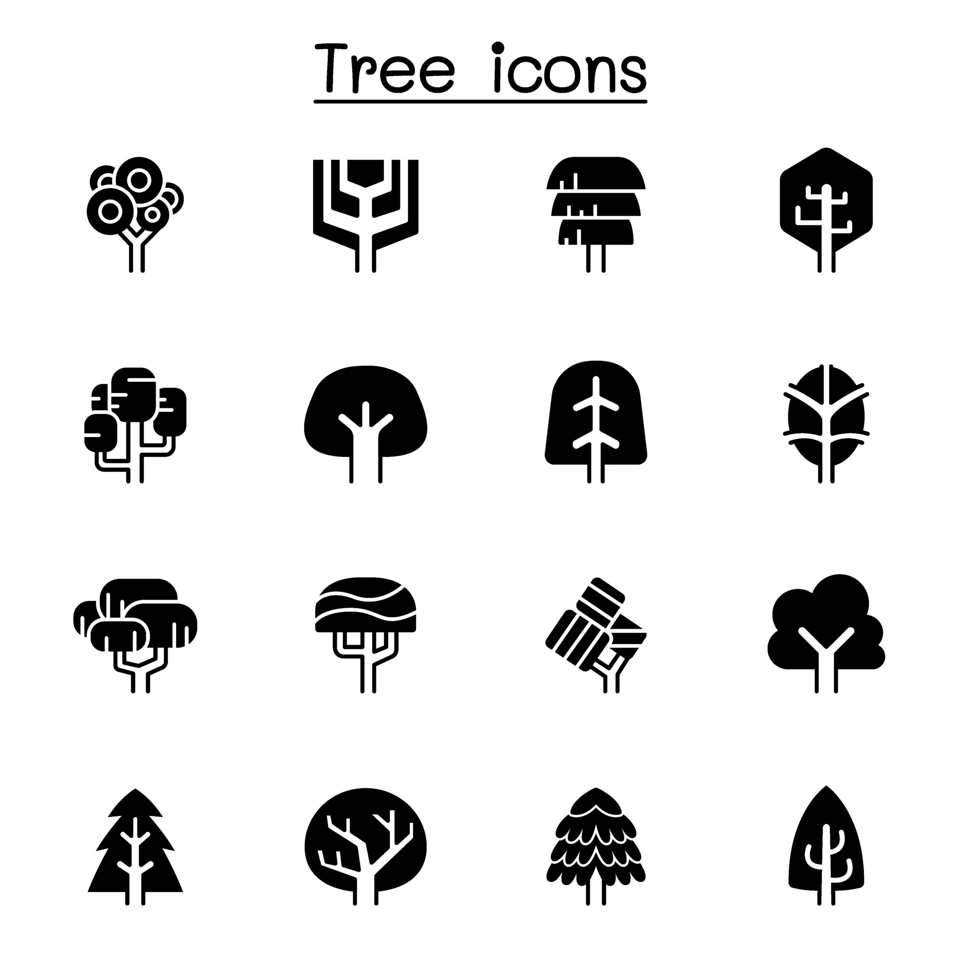 Tree icon set vector illustration graphic design 2135073 Vector Art at ...