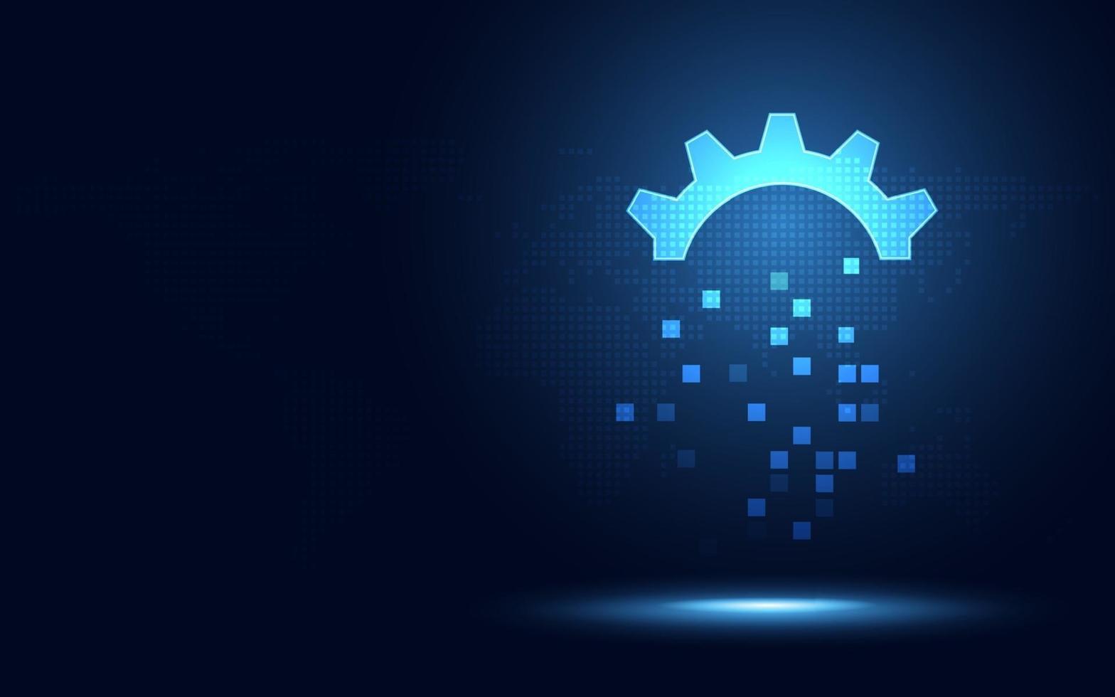 Futuristic blue gear digital transformation abstract technology ... Futuristic blue gear digital transformation abstract technology ...