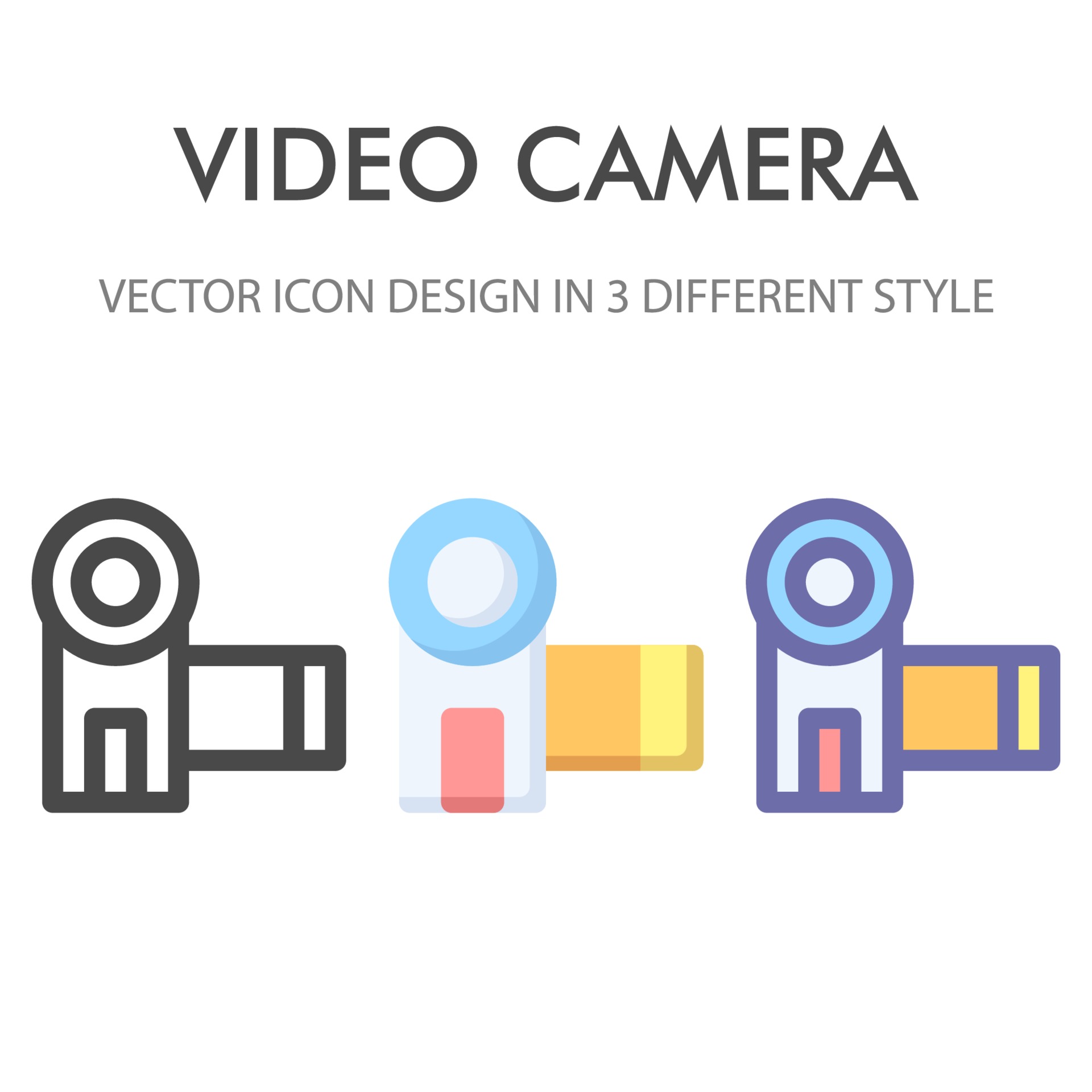 video camera icon pack isolated on white background. for your web site ...