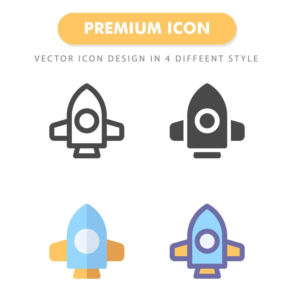 rocket icon pack isolated on white background. for your web site design ...