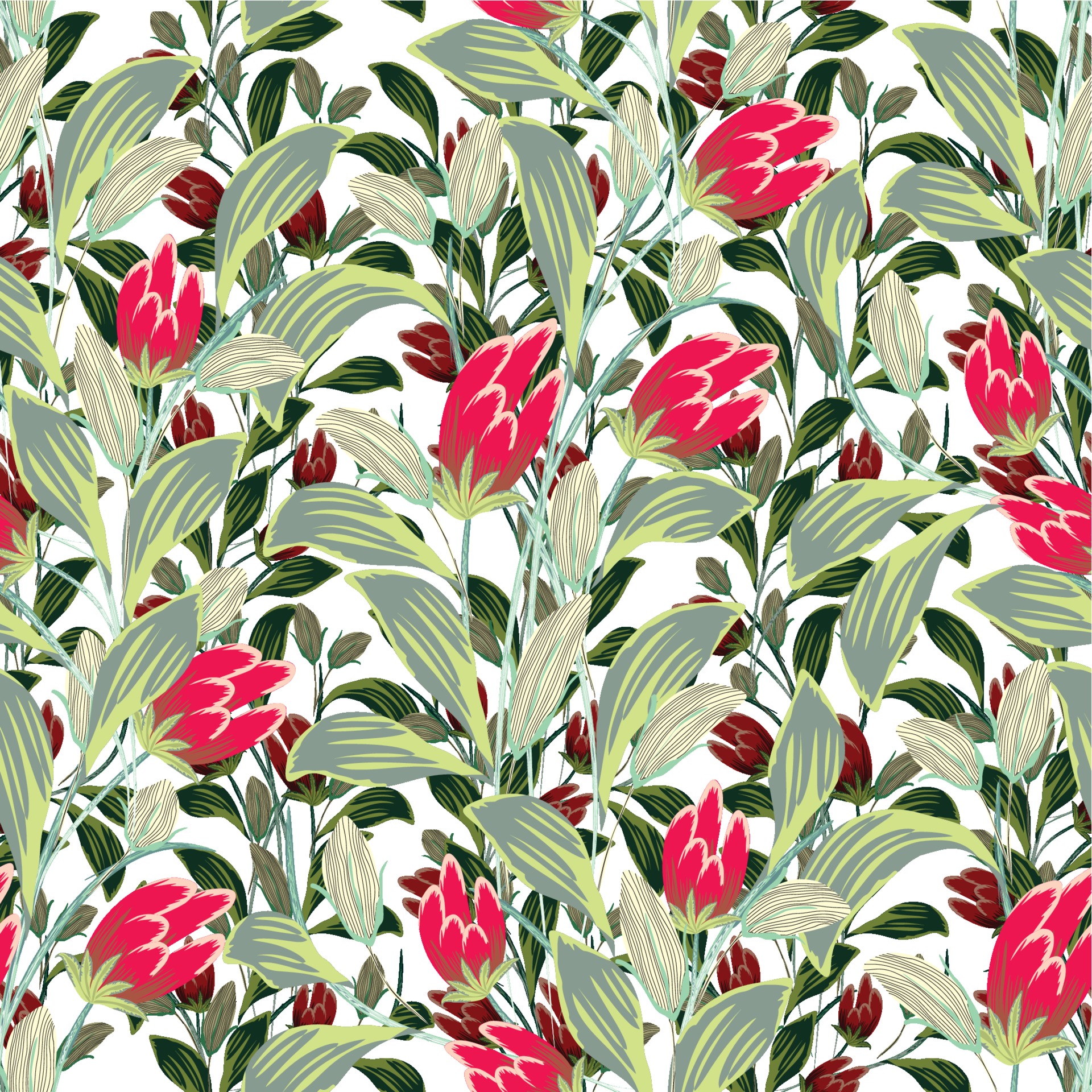 Modern abstract organic floral repeat pattern design 2140800 Vector Art ...