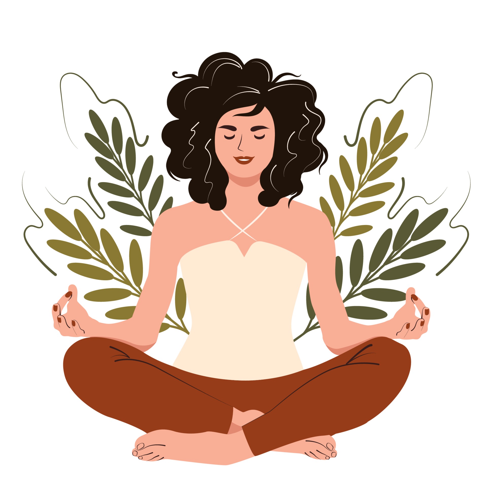 Young happy woman in yoga lotus pose. Girl meditation and mindfulness ... Young happy woman in yoga lotus pose. Girl meditation and mindfulness ...
