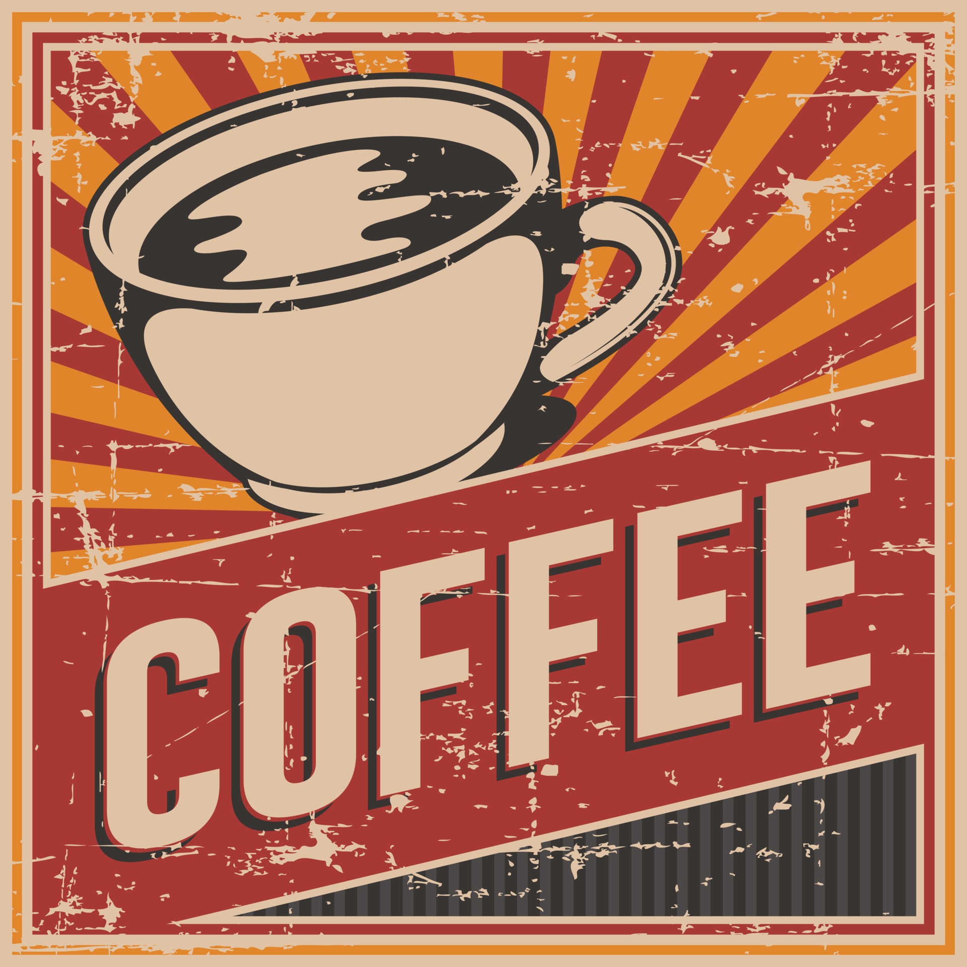 Coffee Retro Classic Rustic Vintage Poster Vector 2144746 Vector Art At