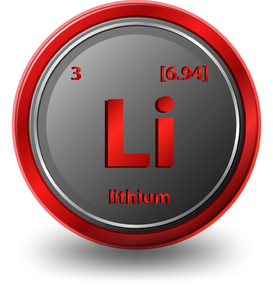 Lithium chemical element. Chemical symbol with atomic number and atomic ... Lithium chemical element. Chemical symbol with atomic number and atomic ...