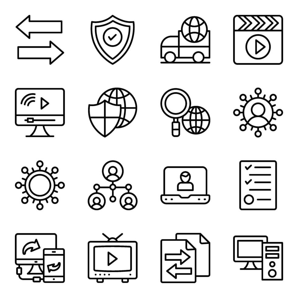 Data Transfer and Networking Linear Icons 2149239 Vector Art at Vecteezy