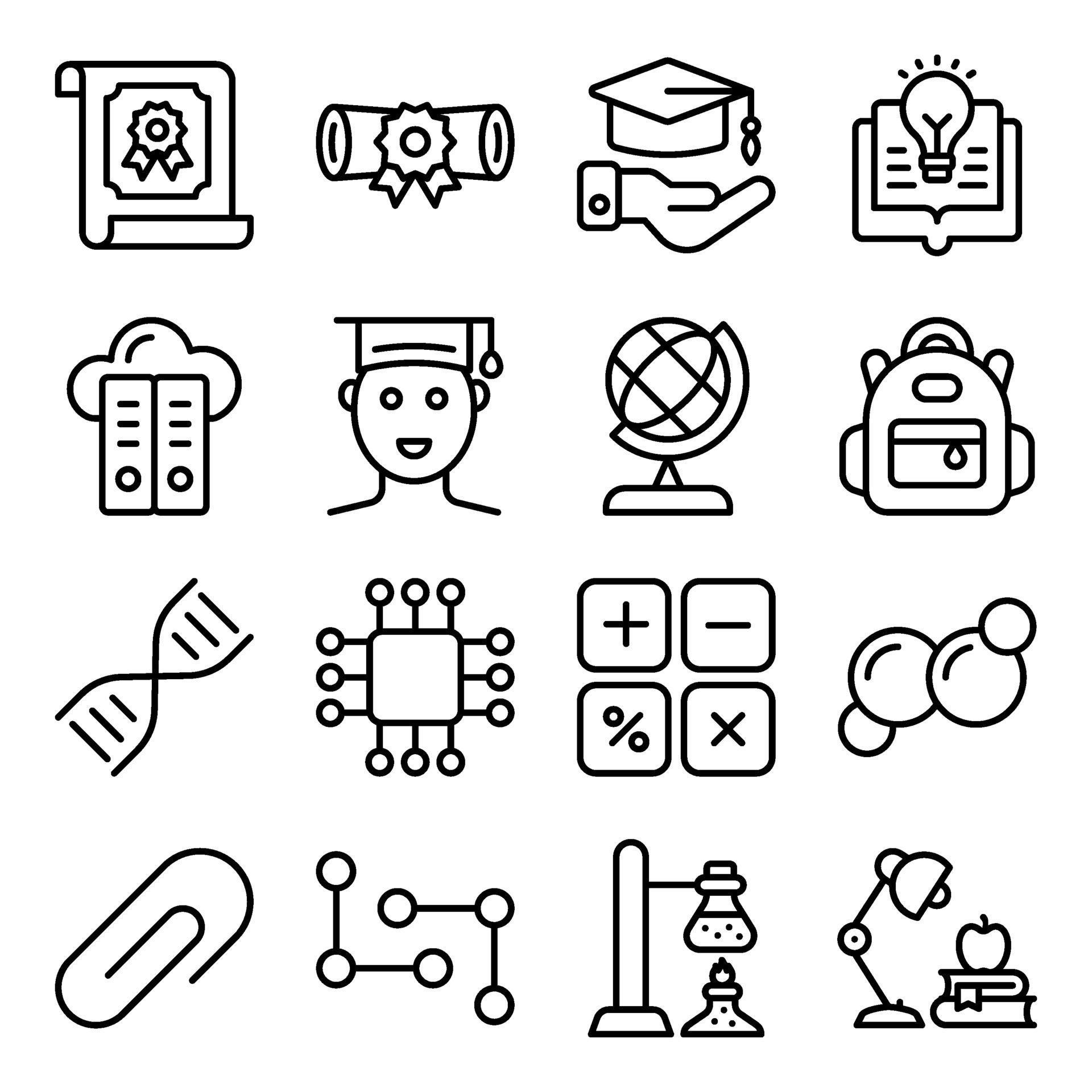 Pack of Education and Knowledge Linear Icons 2149372 Vector Art at Vecteezy