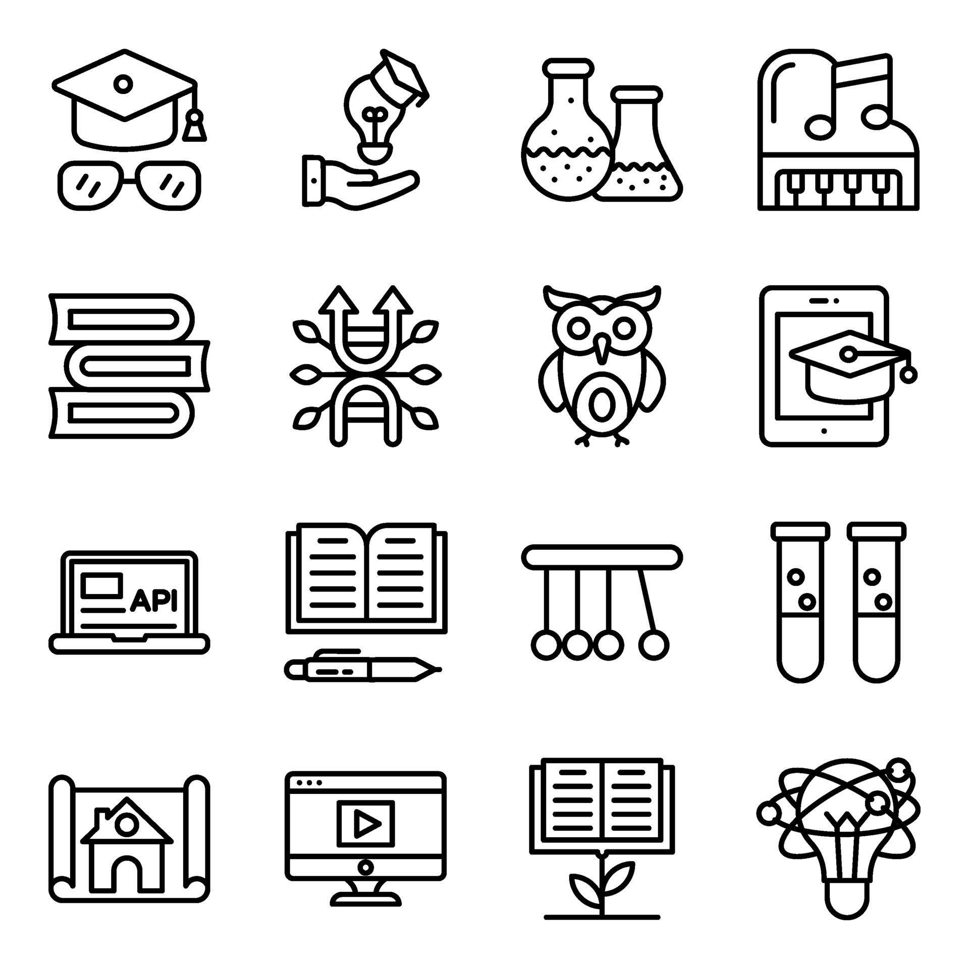 Pack of Education and Knowledge Linear Icons 2149559 Vector Art at Vecteezy