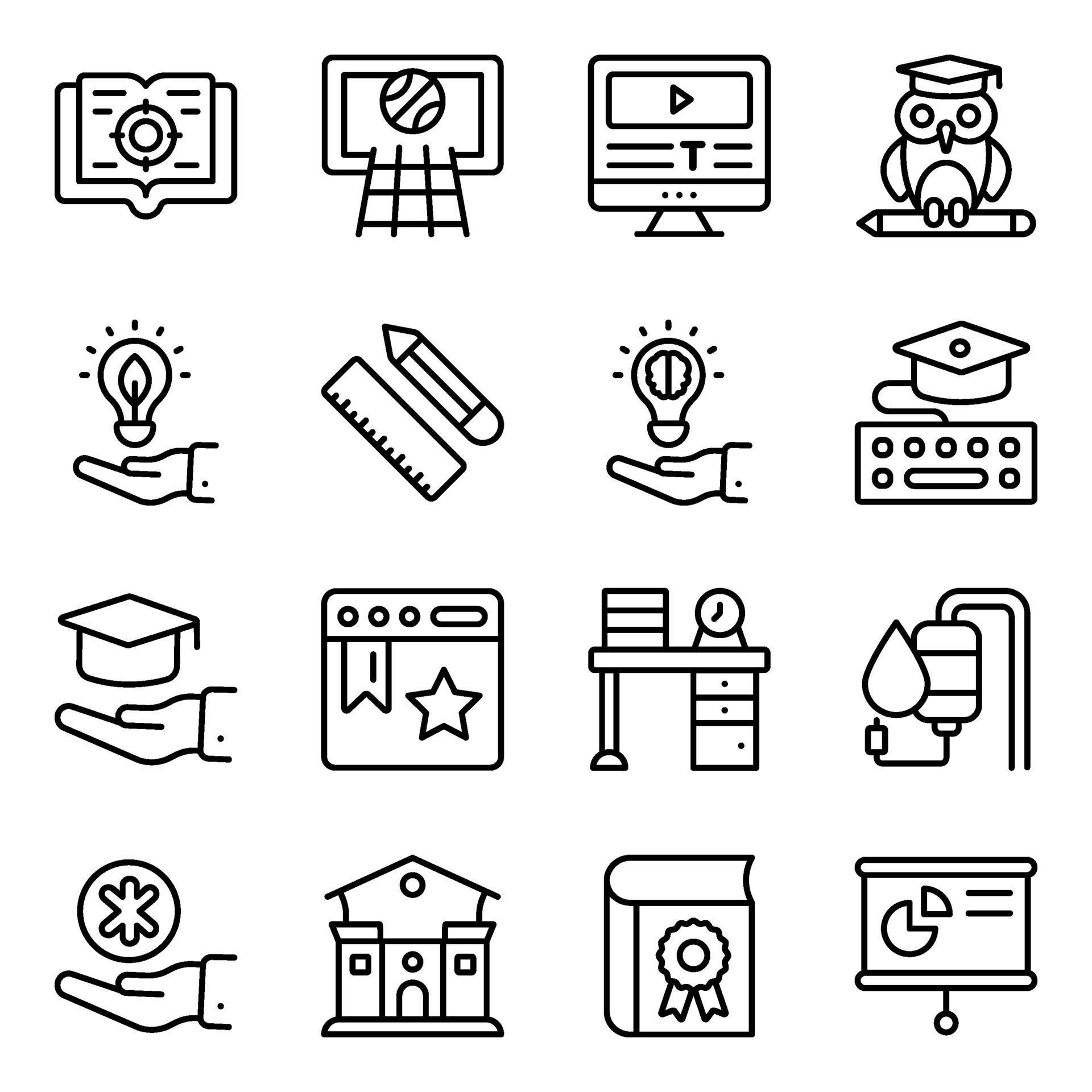 Pack of Modern Learning Linear Icons 2149562 Vector Art at Vecteezy