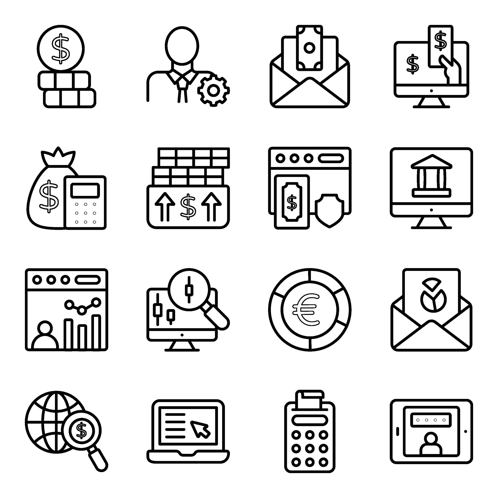 Finance and Data Linear Icons Pack 2150332 Vector Art at Vecteezy