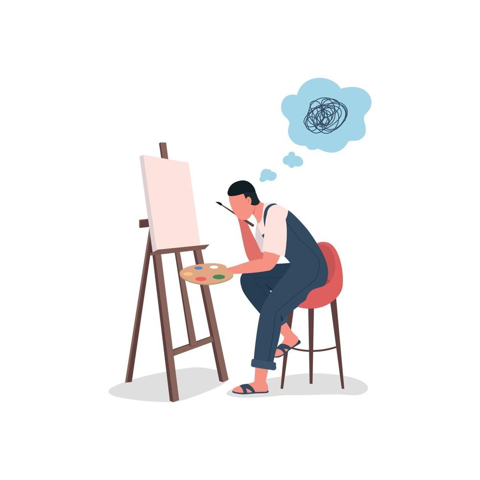 Artist struggling at canvas flat color vector faceless character ... Artist struggling at canvas flat color vector faceless character ...