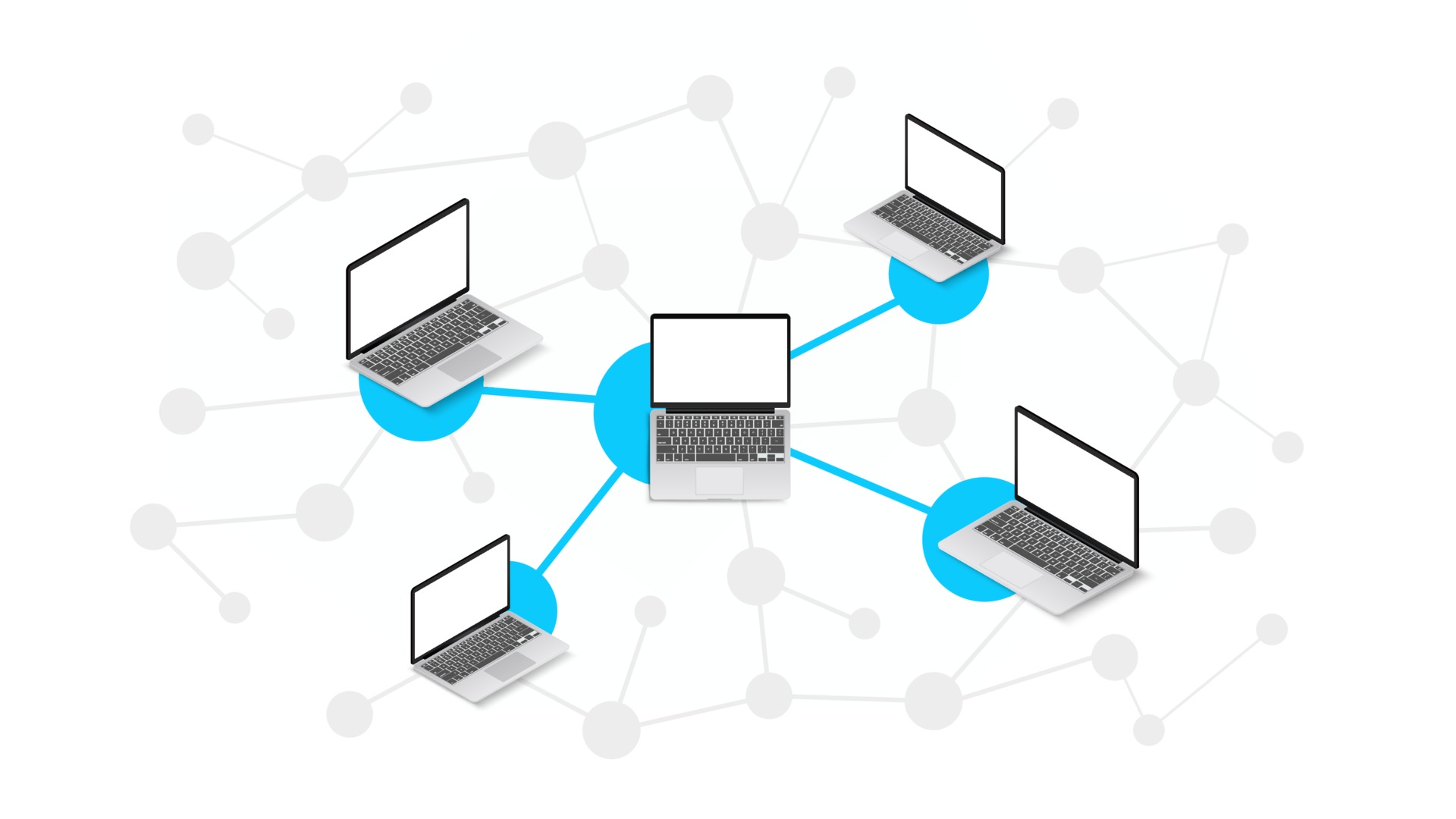 Abstract Scheme Of Modern Computer Network Isometric Vector