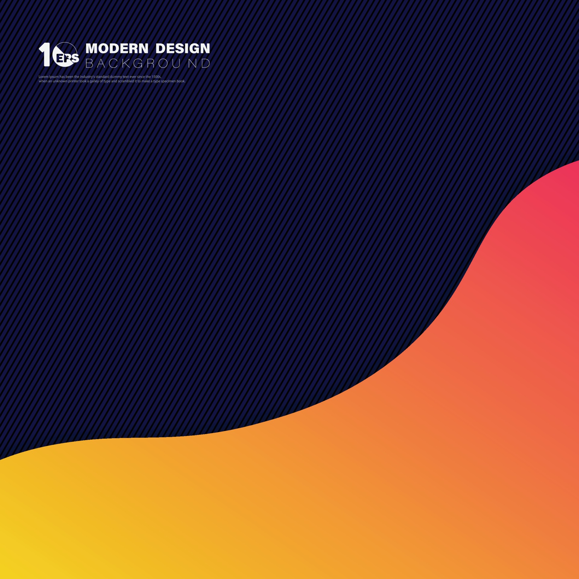 Abstract Colorful Gradient Mesh Design On Dark Line Geometric Pattern