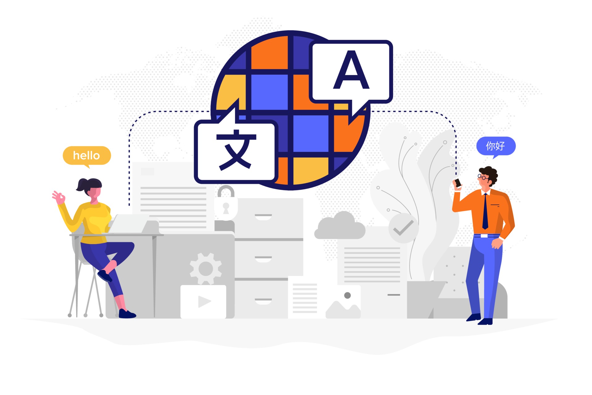 People using language translation app 2159768 Vector Art at Vecteezy