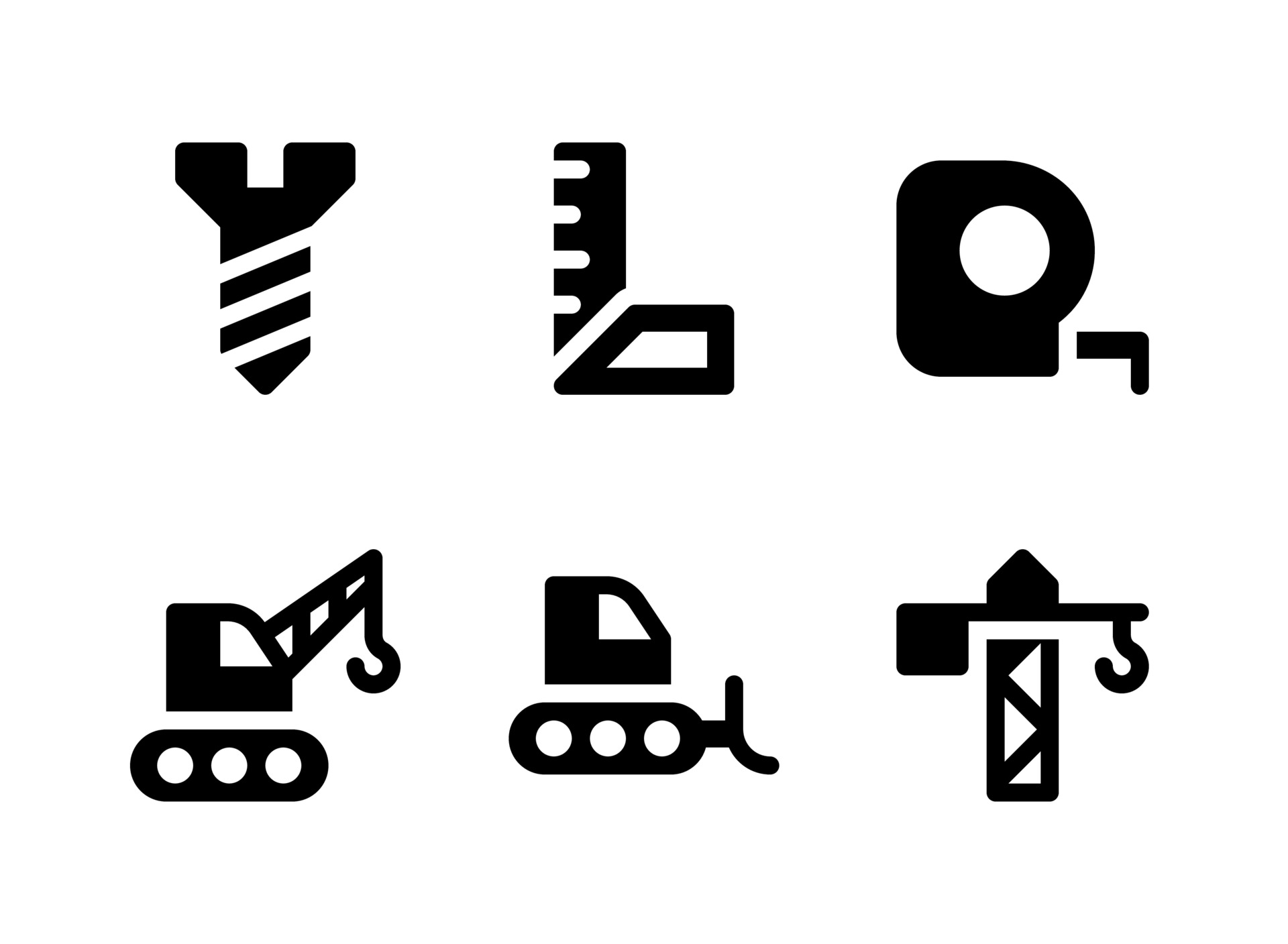 Simple Set of Construction Related Vector Solid Icons 2163736 Vector ...