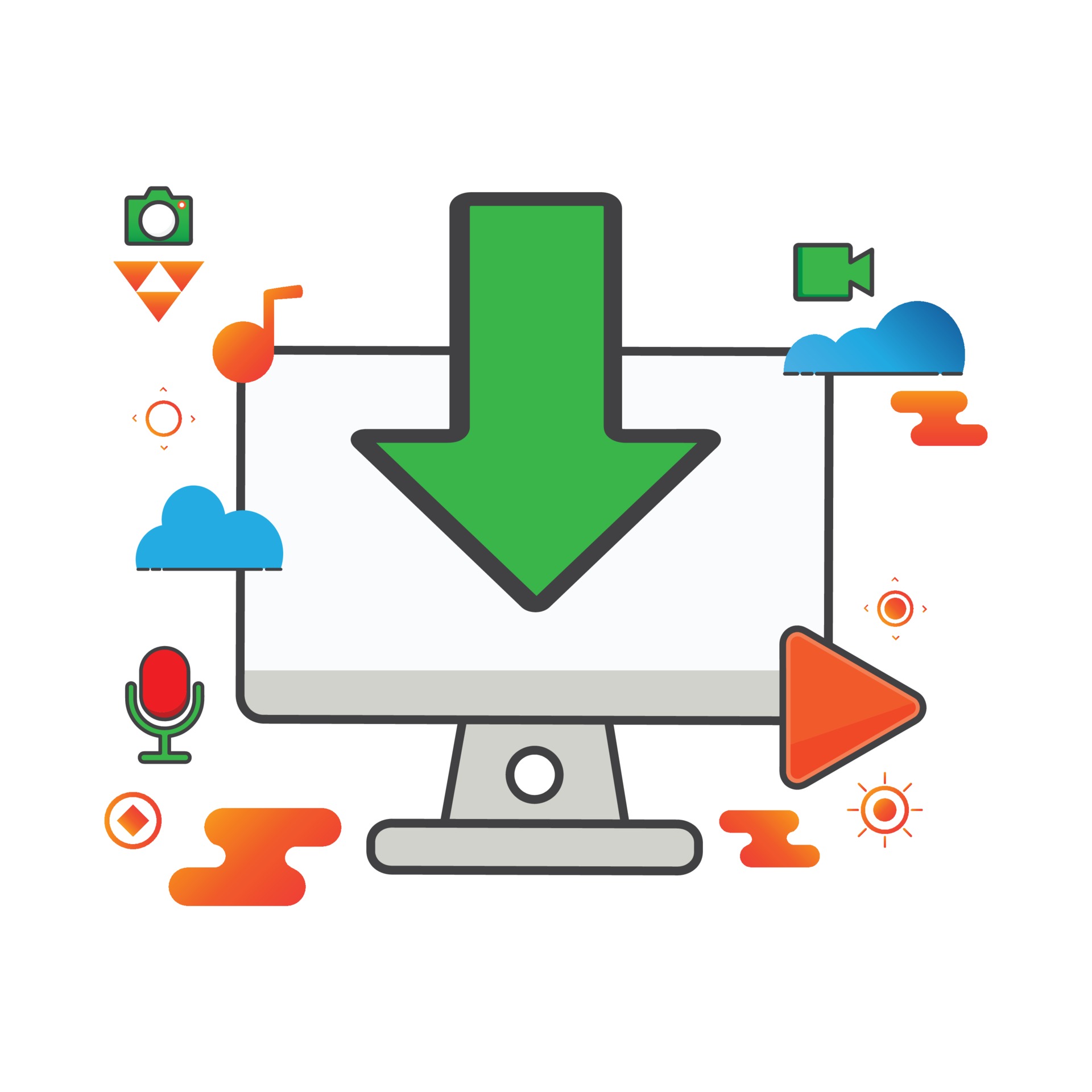 download illustration. computer illustration. Flat vector illustration ...