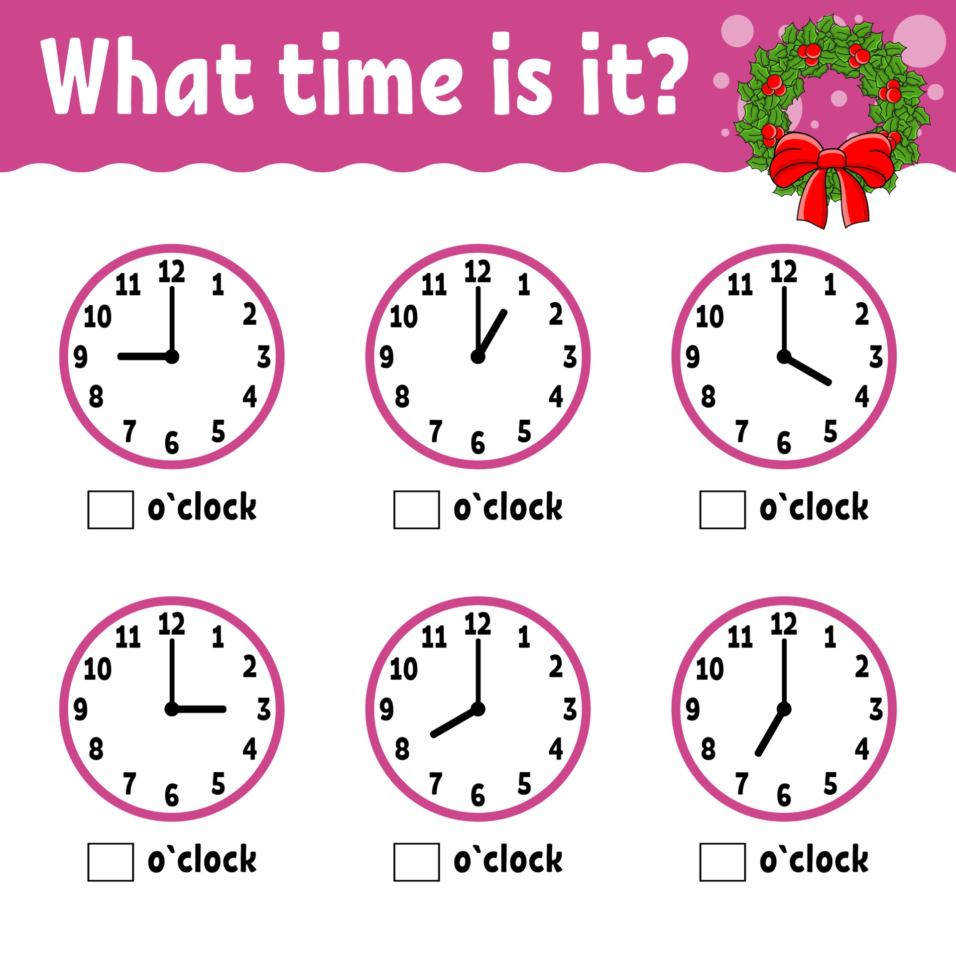 Learning Time On The Clock Winter Theme Educational Activity learning-time-on-the-clock-winter-theme-educational-activity