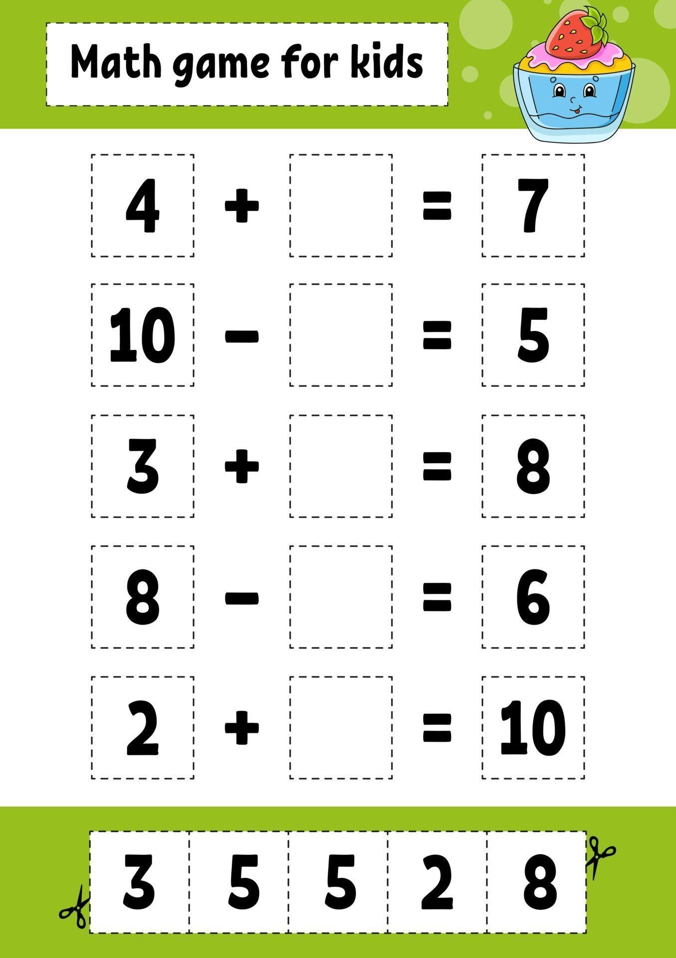 Math game for kids. Education developing worksheet. Activity page with ... Math game for kids. Education developing worksheet. Activity page with ...