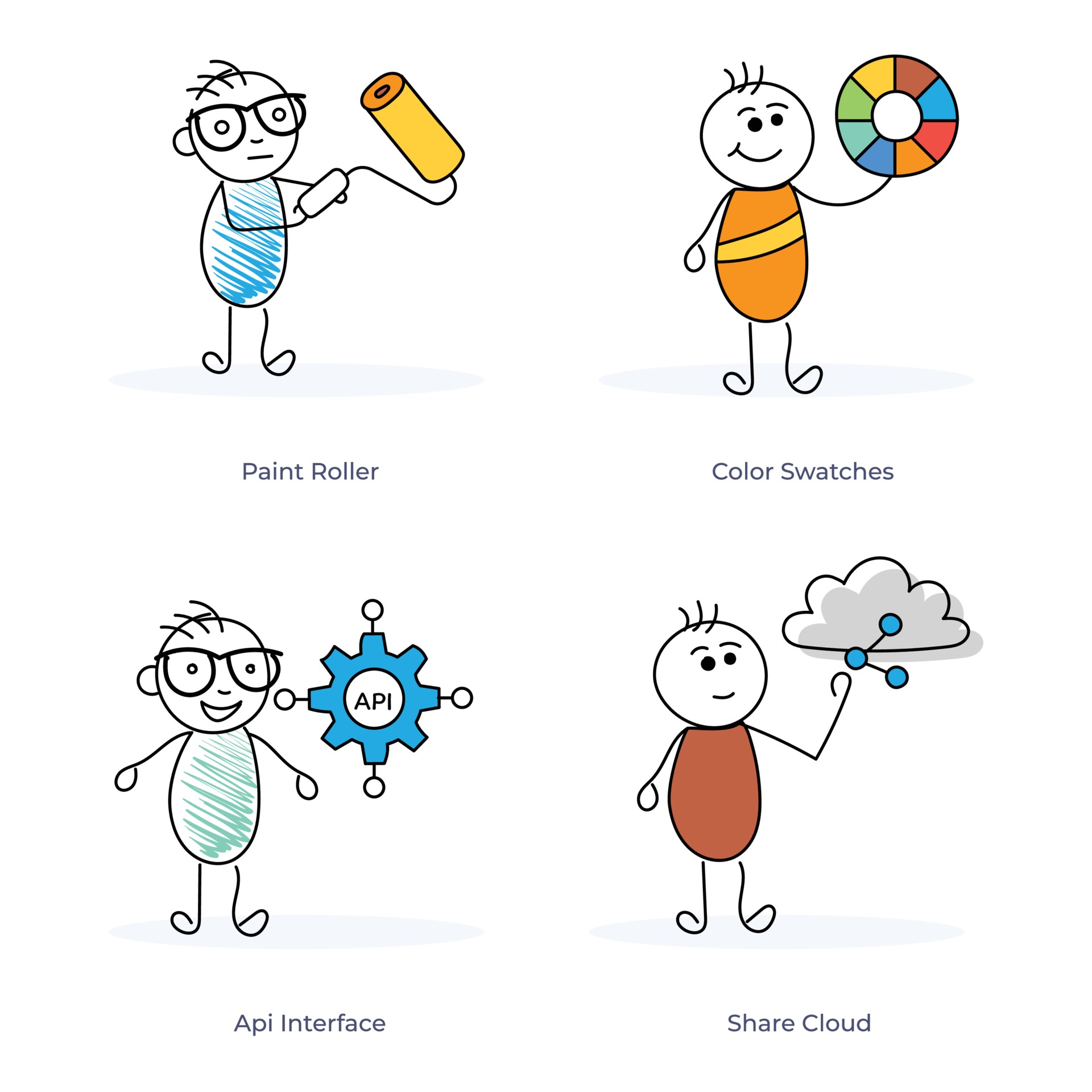 Web Designing and Development Cartoon Characters 2168749 Vector Art at ...