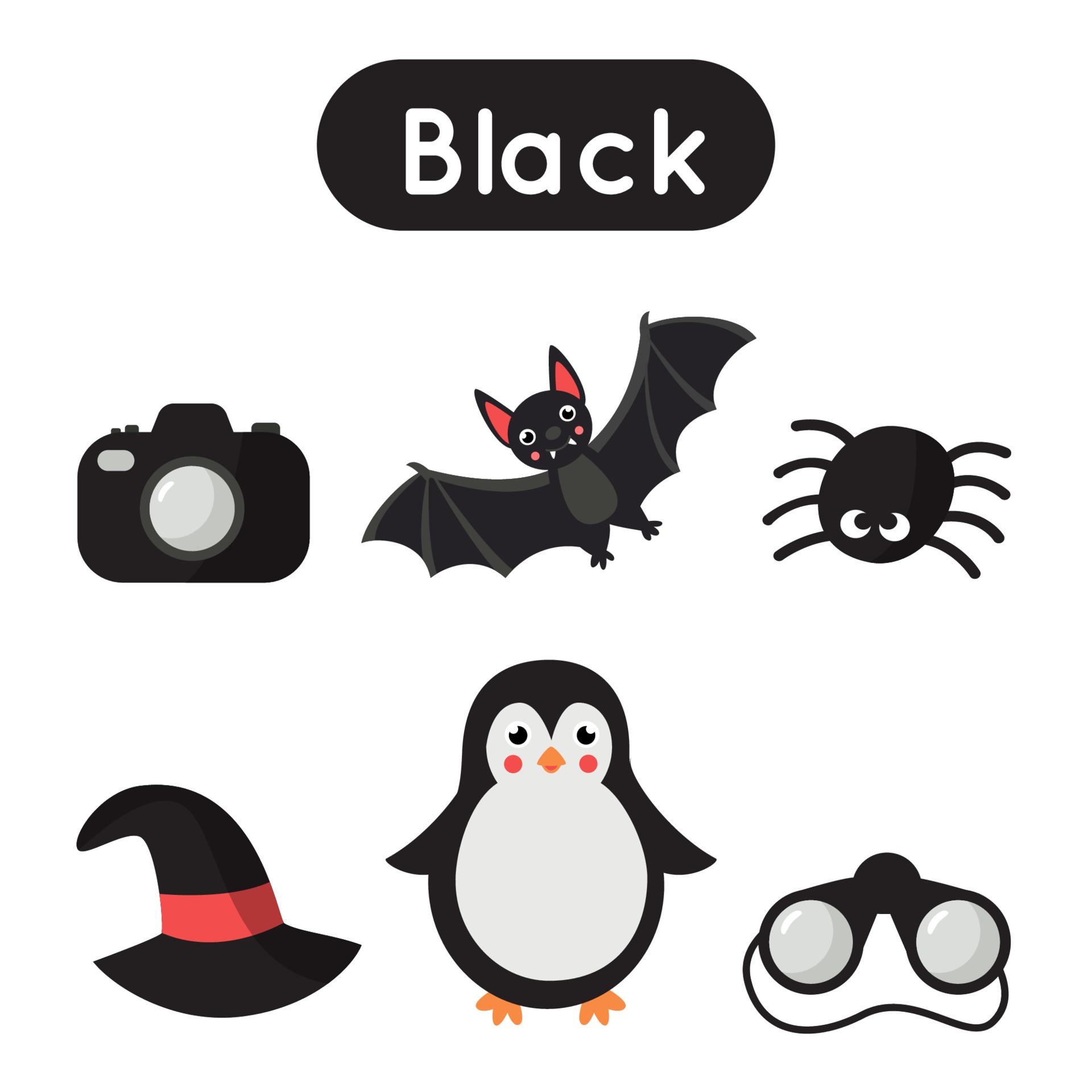 Learning black color for preschool kids. Educational worksheet. 2170938 ...