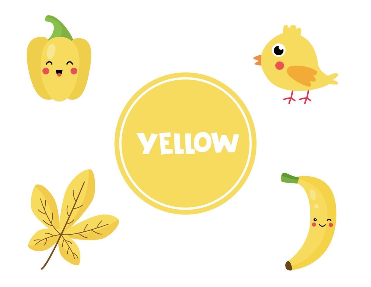 Learning yellow color for preschool kids. Educational worksheet ...