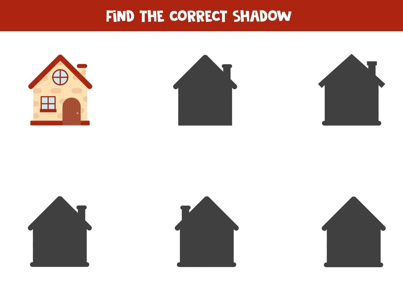 Find shadow of cute cartoon brick house. 2171725 Vector Art at Vecteezy