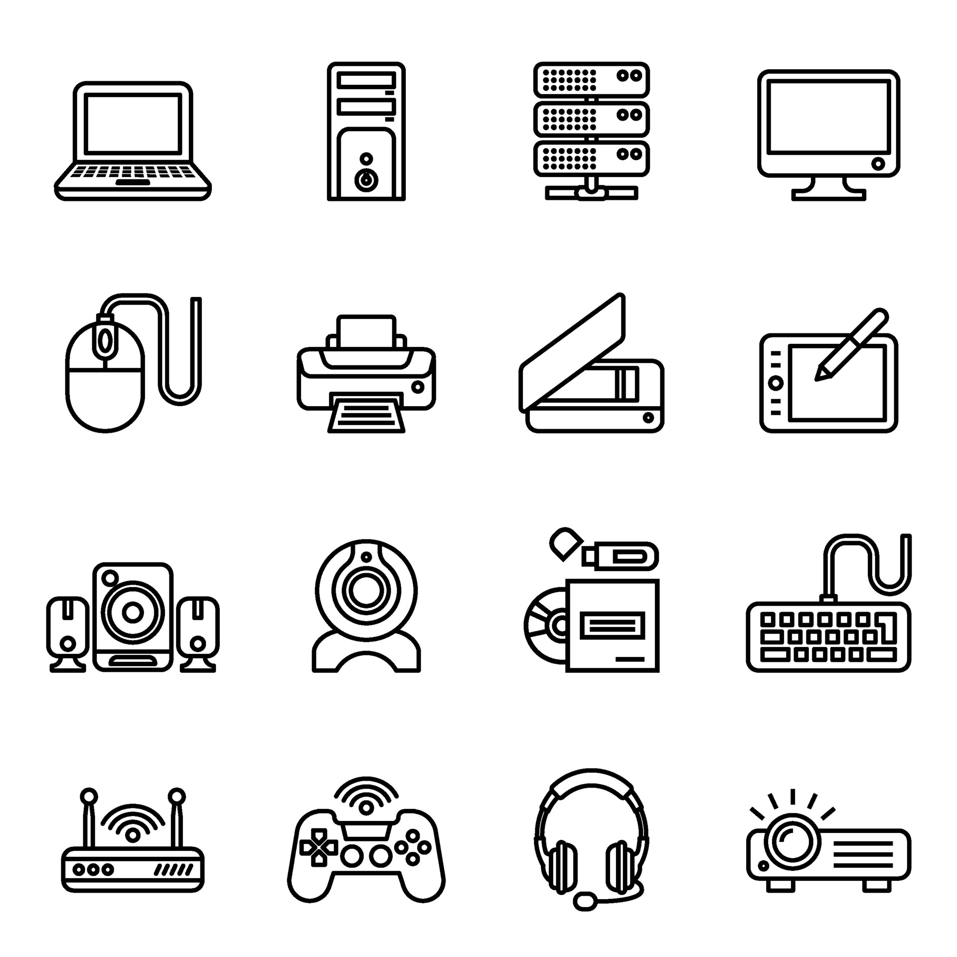 Computer icon set vector image. 2172135 Vector Art at Vecteezy