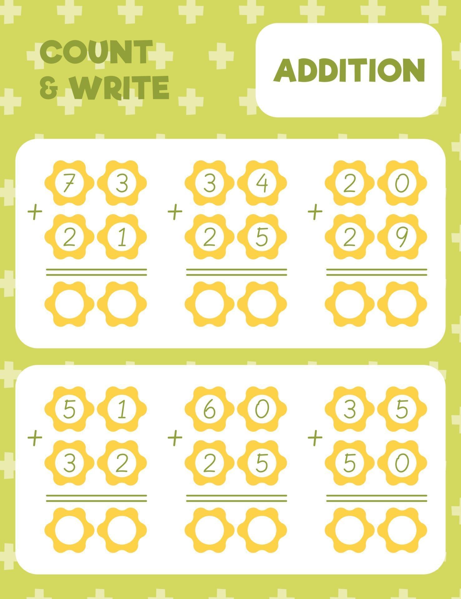 count and write, addition 2173869 Vector Art at Vecteezy