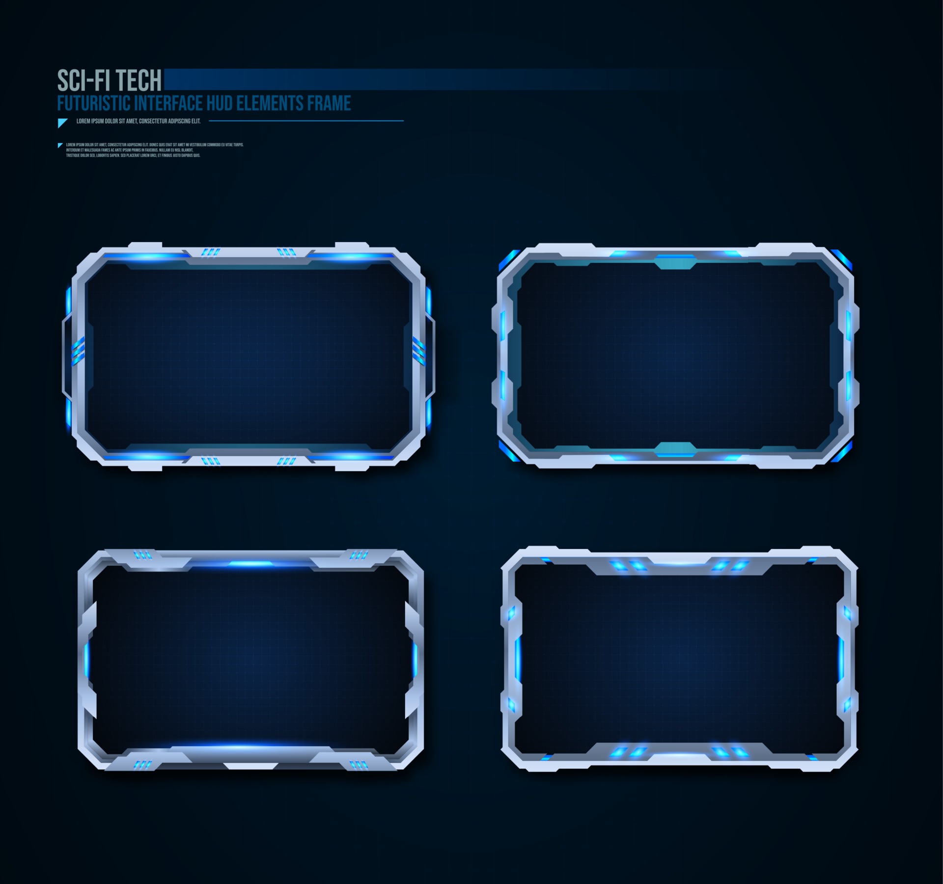 Futuristic Technology Frames Interface Hud Element Design For Ui Games Web And App Futuristic