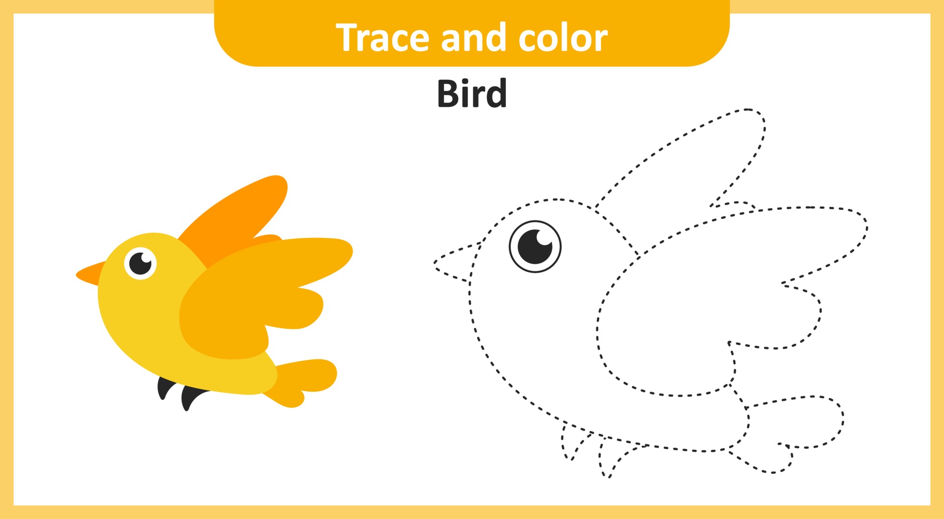 Trace and Color Bird 2174613 Vector Art at Vecteezy Trace and Color Bird 2174613 Vector Art at Vecteezy
