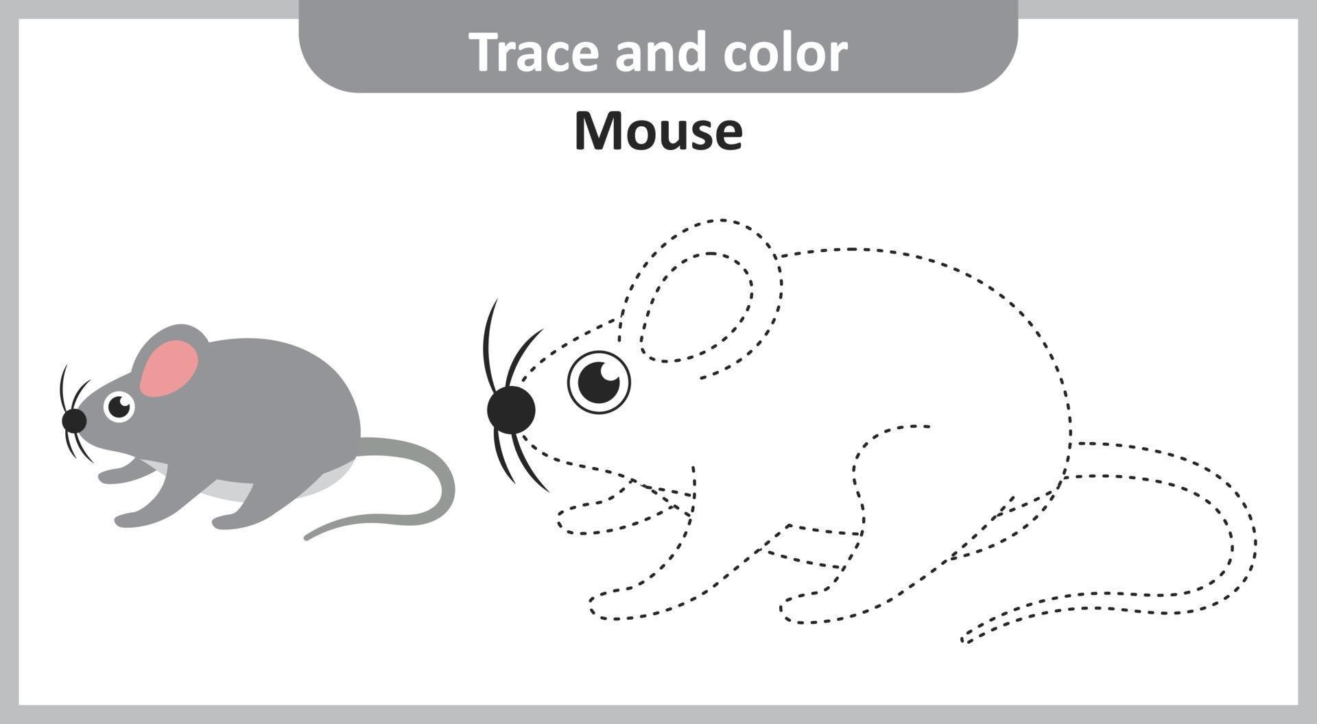 Trace and Color Mouse 2174618 Vector Art at Vecteezy