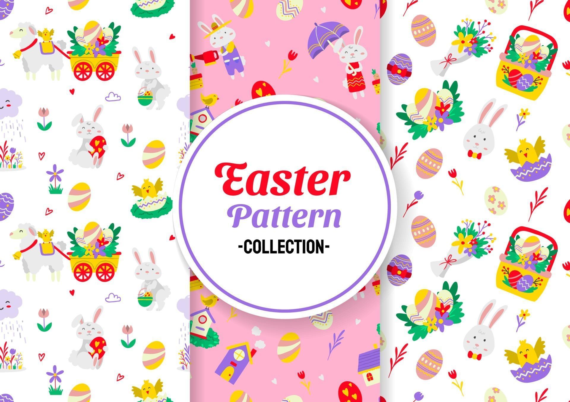 Seamless Easter Pattern Vector Set 2175582 Vector Art at Vecteezy