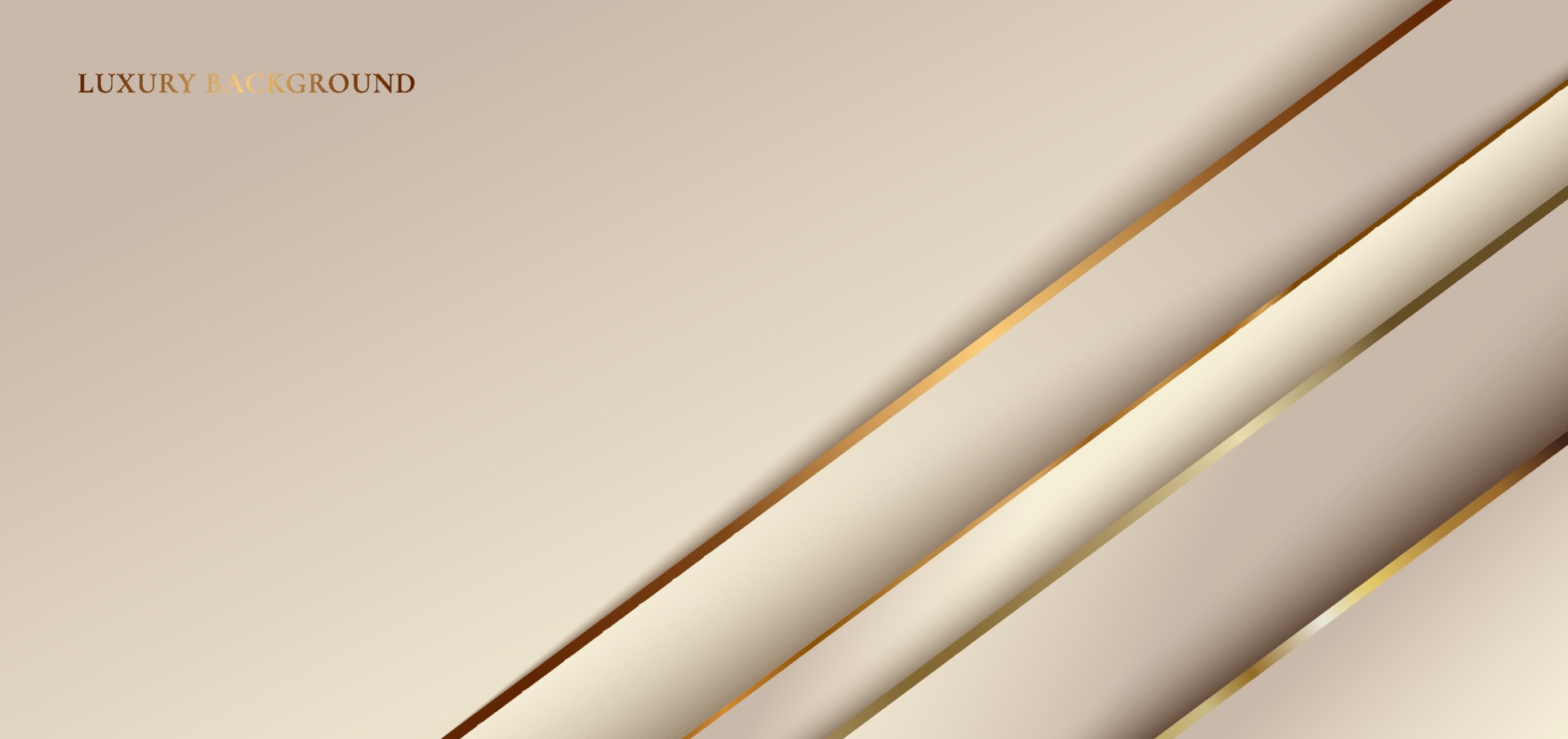 Abstract Elegant Diagonal Gold Stripes Overlapping Layer With Shadow On